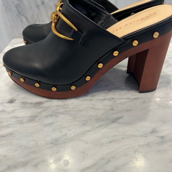 Veronica Beard | Shoes | Veronica Beard Giles Leather Clogs Nwt Gold ...